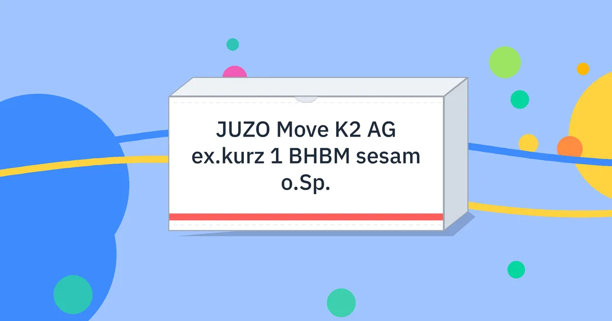 Symbolbild: Packung mit der Aufschrift JUZO Move K2 AG ex.kurz 1 BHBM sesam o.Sp. (PZN 18534558) – Verfügbarkeit und Bezug in Apotheken in Frankfurt am Main