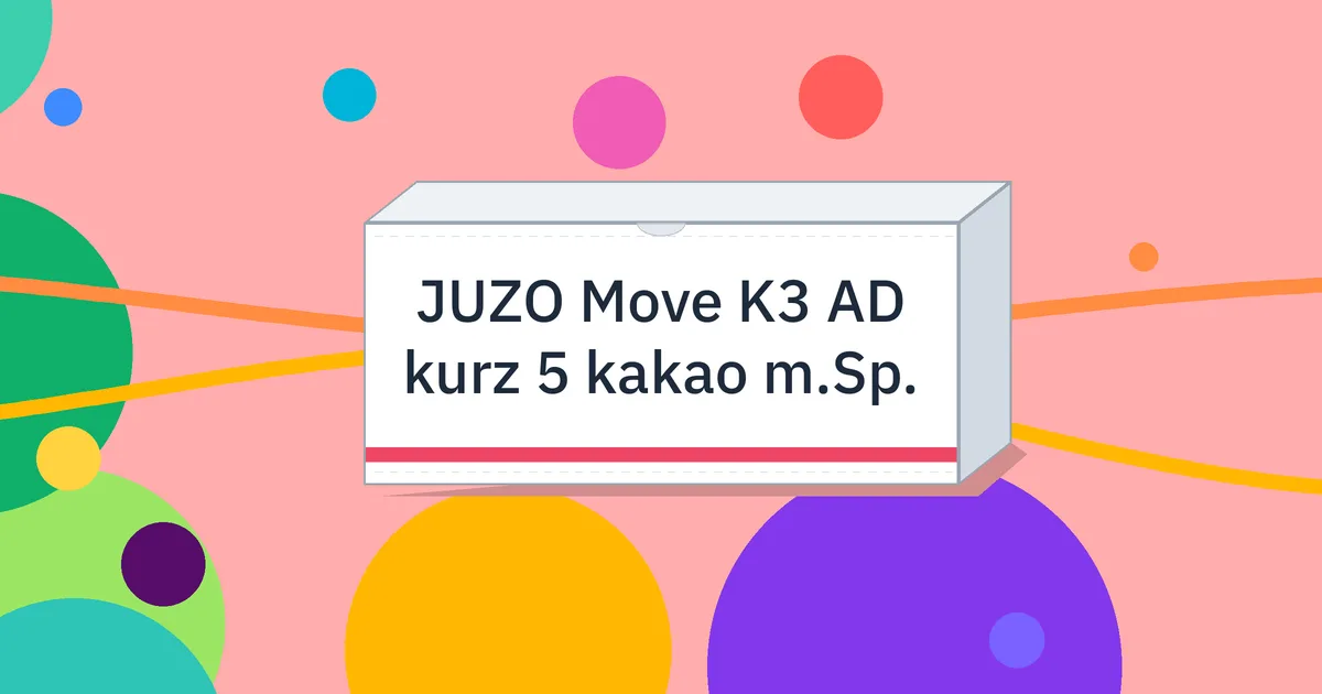 Symbolbild: Packung mit der Aufschrift JUZO Move K3 AD kurz 5 kakao m.Sp. (PZN 18571996) – Verfügbarkeit und Bezug in Apotheken in Frankfurt am Main
