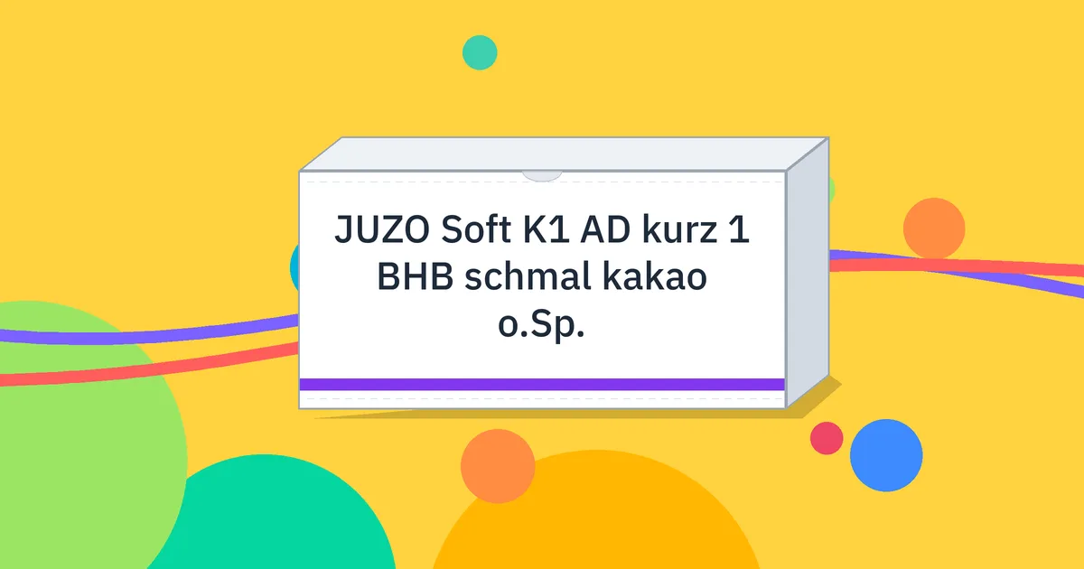 Symbolbild: Packung mit der Aufschrift JUZO Soft K1 AD kurz 1 BHB schmal kakao o.Sp. (PZN 15464001) – Verfügbarkeit und Bezug in Apotheken in Frankfurt am Main