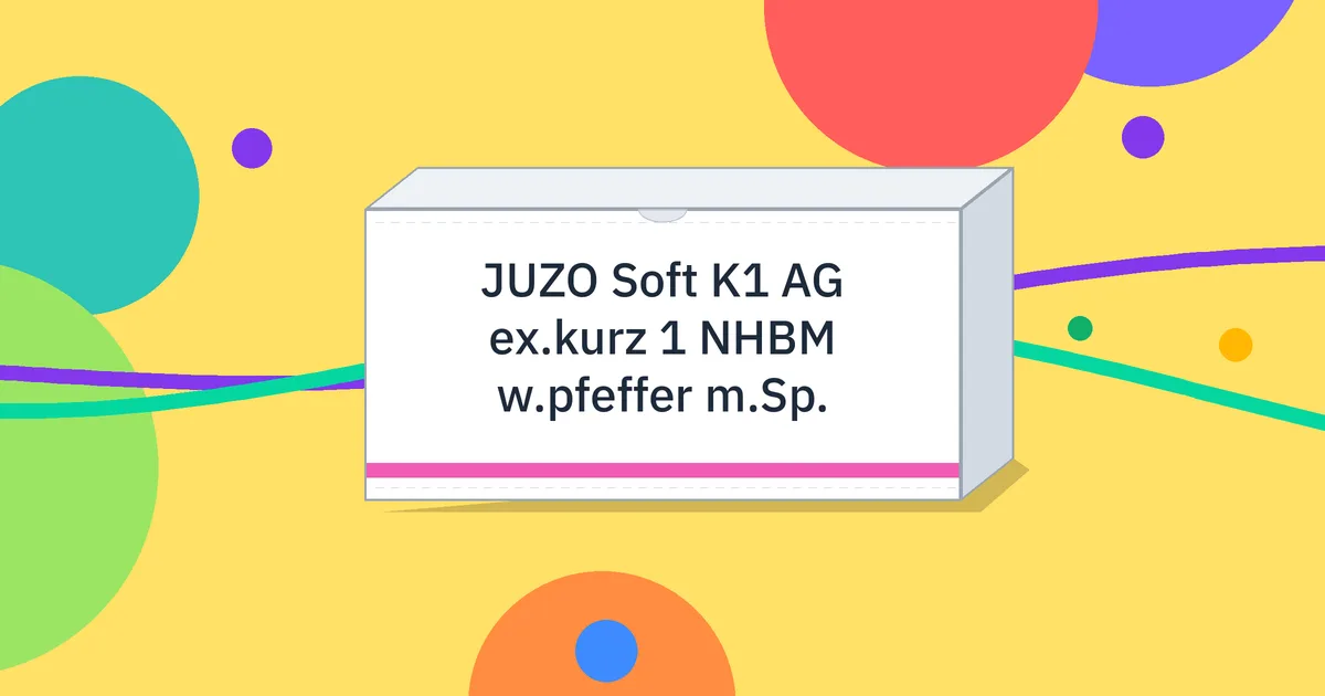 Symbolbild: Packung mit der Aufschrift JUZO Soft K1 AG ex.kurz 1 NHBM w.pfeffer m.Sp. (PZN 15016923) – Verfügbarkeit und Bezug in Apotheken in Frankfurt am Main
