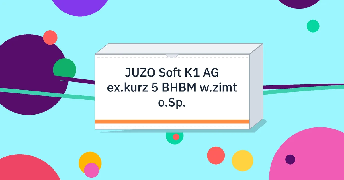 Symbolbild: Packung mit der Aufschrift JUZO Soft K1 AG ex.kurz 5 BHBM w.zimt o.Sp. (PZN 14866105) – Verfügbarkeit und Bezug in Apotheken in Frankfurt am Main