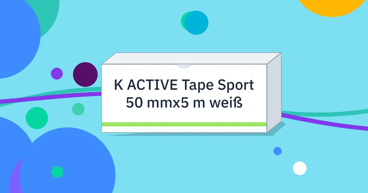 Symbolbild: Packung mit der Aufschrift K ACTIVE Tape Sport 50 mmx5 m weiß (PZN 11123450) – Verfügbarkeit und Bezug in Apotheken in Frankfurt am Main