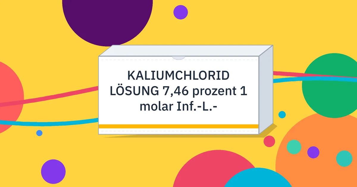 Symbolbild: Packung mit der Aufschrift KALIUMCHLORID LÖSUNG 7,46 prozent 1 molar Inf.-L.- (PZN 18678122) – Verfügbarkeit und Bezug in Apotheken in Frankfurt am Main