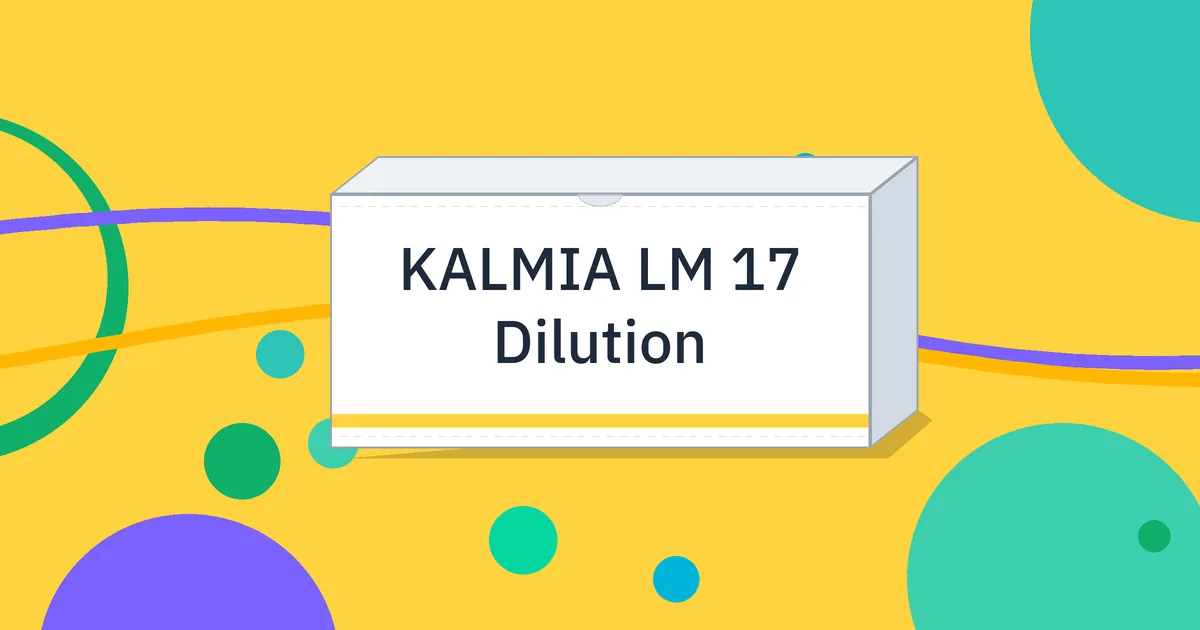Symbolbild: Packung mit der Aufschrift KALMIA LM 17 Dilution (PZN 12927699) – Verfügbarkeit und Bezug in Apotheken in Frankfurt am Main