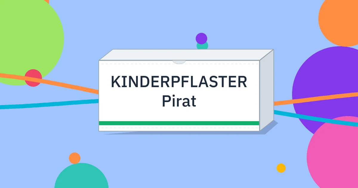 Symbolbild: Packung mit der Aufschrift KINDERPFLASTER Pirat (PZN 09720807) – Verfügbarkeit und Bezug in Apotheken in Frankfurt am Main