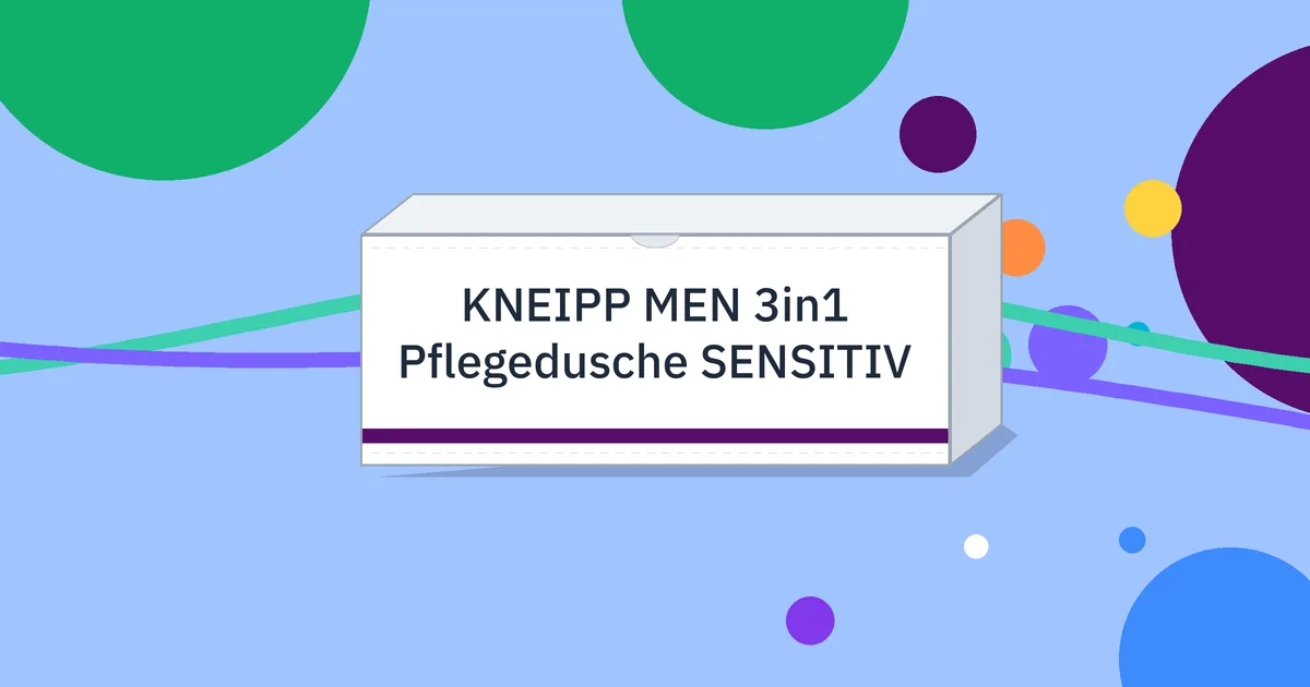 Symbolbild: Packung mit der Aufschrift KNEIPP MEN 3in1 Pflegedusche SENSITIV (PZN 19556438) – Verfügbarkeit und Bezug in Apotheken in Frankfurt am Main
