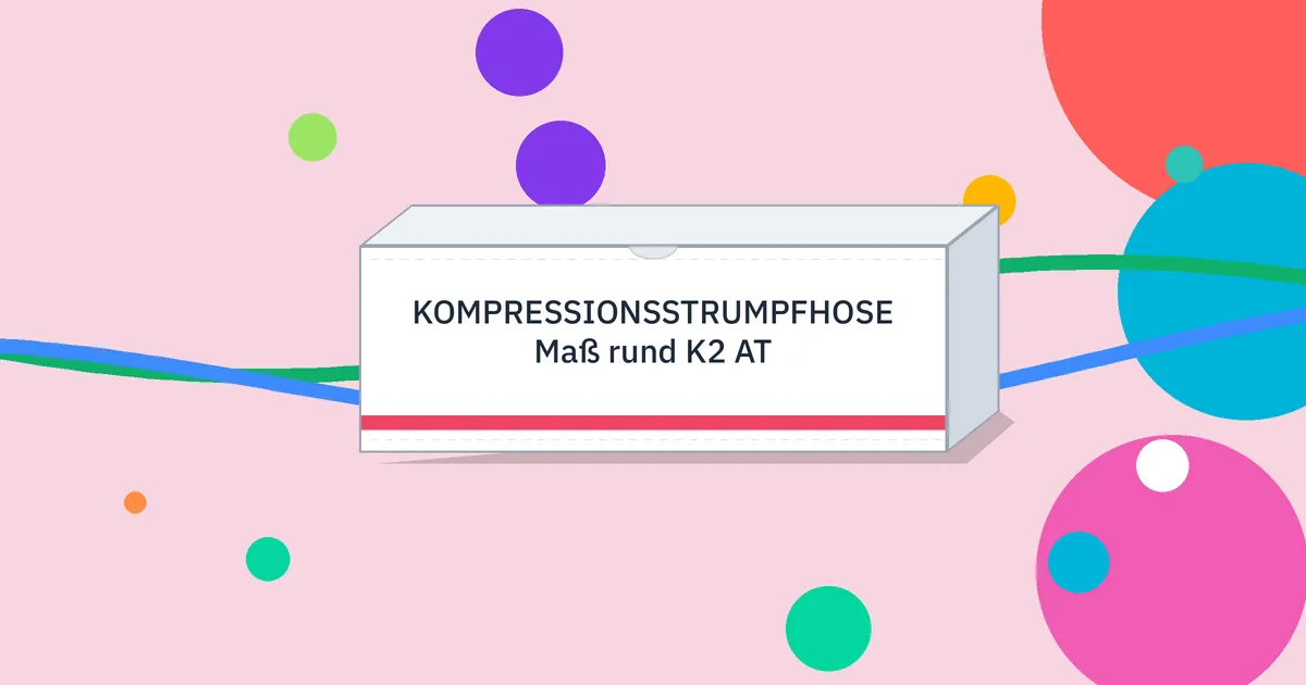 Symbolbild: Packung mit der Aufschrift KOMPRESSIONSSTRUMPFHOSE Maß rund K2 AT (PZN 04778860) – Verfügbarkeit und Bezug in Apotheken in Frankfurt am Main