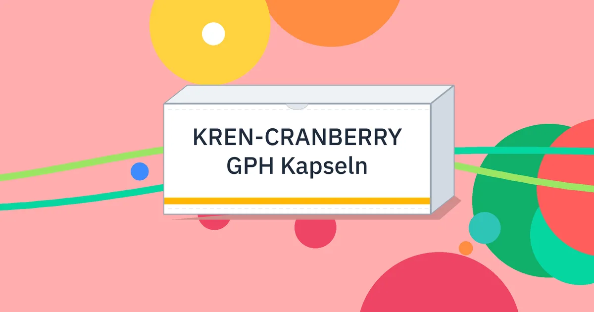 Symbolbild: Packung mit der Aufschrift KREN-CRANBERRY GPH Kapseln (PZN 10264993) – Verfügbarkeit und Bezug in Apotheken in Frankfurt am Main