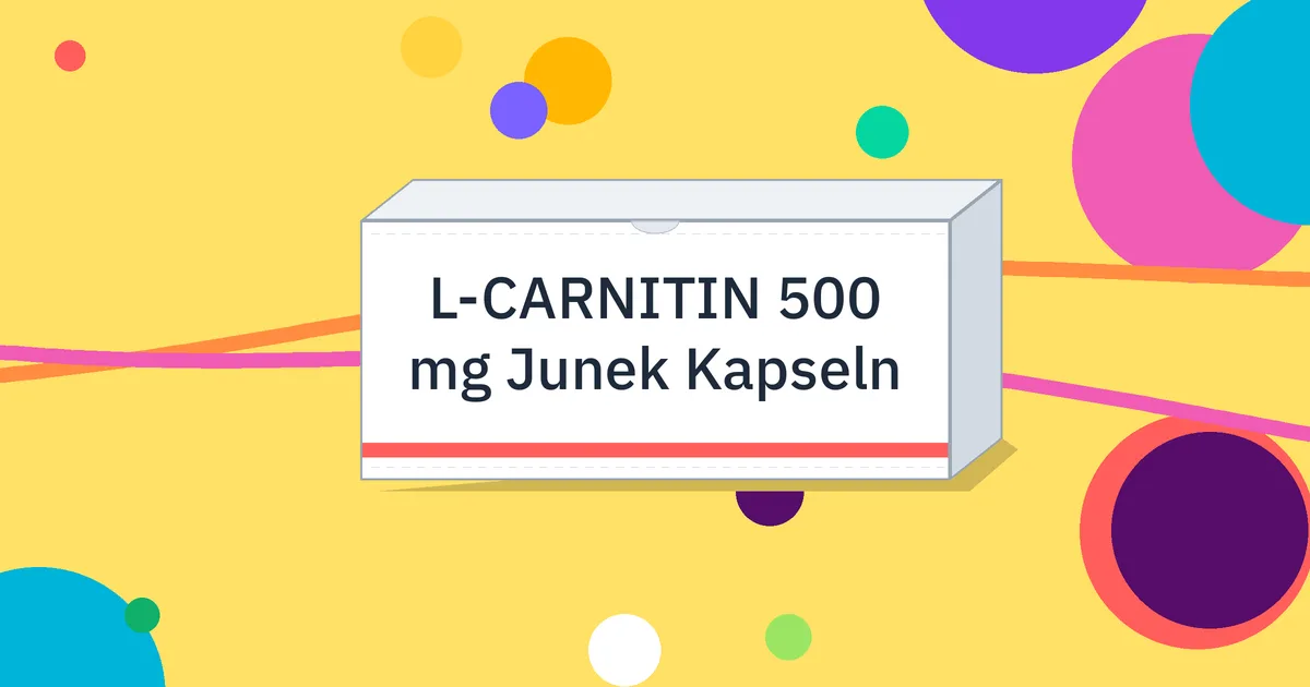 Symbolbild: Packung mit der Aufschrift L-CARNITIN 500 mg Junek Kapseln (PZN 01105095) – Verfügbarkeit und Bezug in Apotheken in Frankfurt am Main