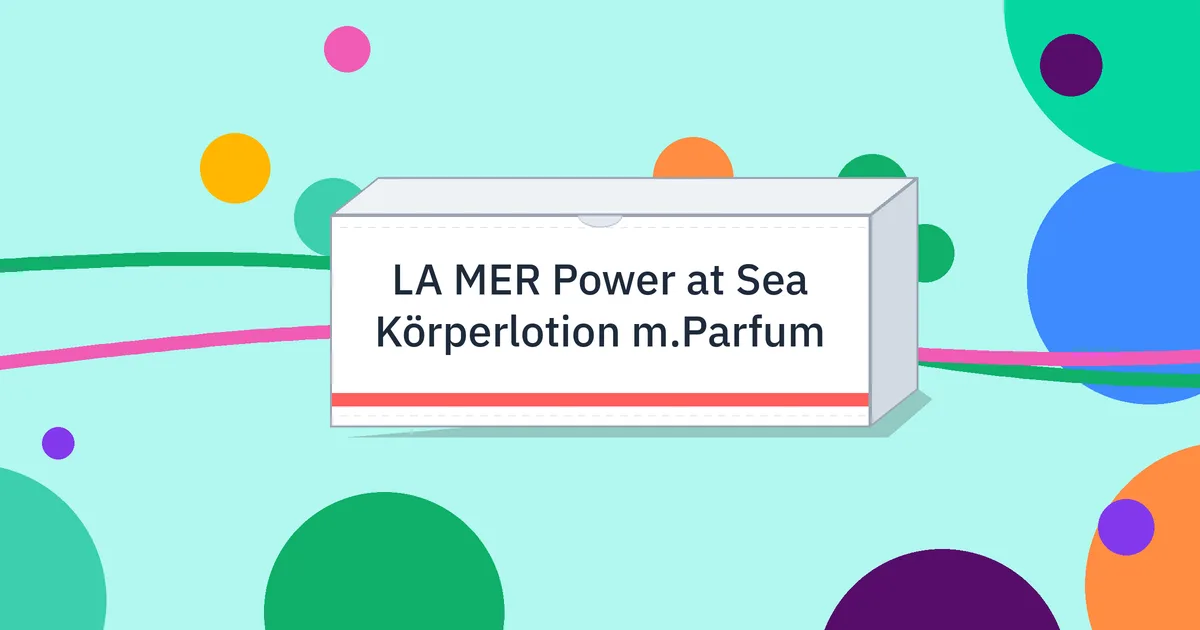 Symbolbild: Packung mit der Aufschrift LA MER Power at Sea Körperlotion m.Parfum (PZN 18468258) – Verfügbarkeit und Bezug in Apotheken in Frankfurt am Main