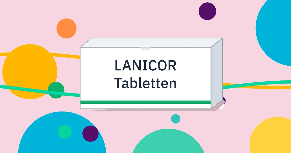 Symbolbild: Packung mit der Aufschrift LANICOR Tabletten (PZN 00612269) – Verfügbarkeit und Bezug in Apotheken in Frankfurt am Main