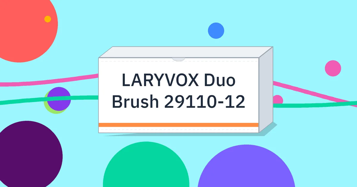 Symbolbild: Packung mit der Aufschrift LARYVOX Duo Brush 29110-12 (PZN 03894481) – Verfügbarkeit und Bezug in Apotheken in Frankfurt am Main
