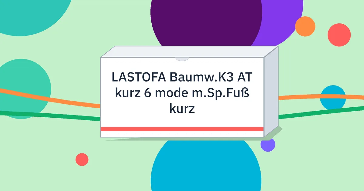 Symbolbild: Packung mit der Aufschrift LASTOFA Baumw.K3 AT kurz 6 mode m.Sp.Fuß kurz (PZN 01958886) – Verfügbarkeit und Bezug in Apotheken in Frankfurt am Main