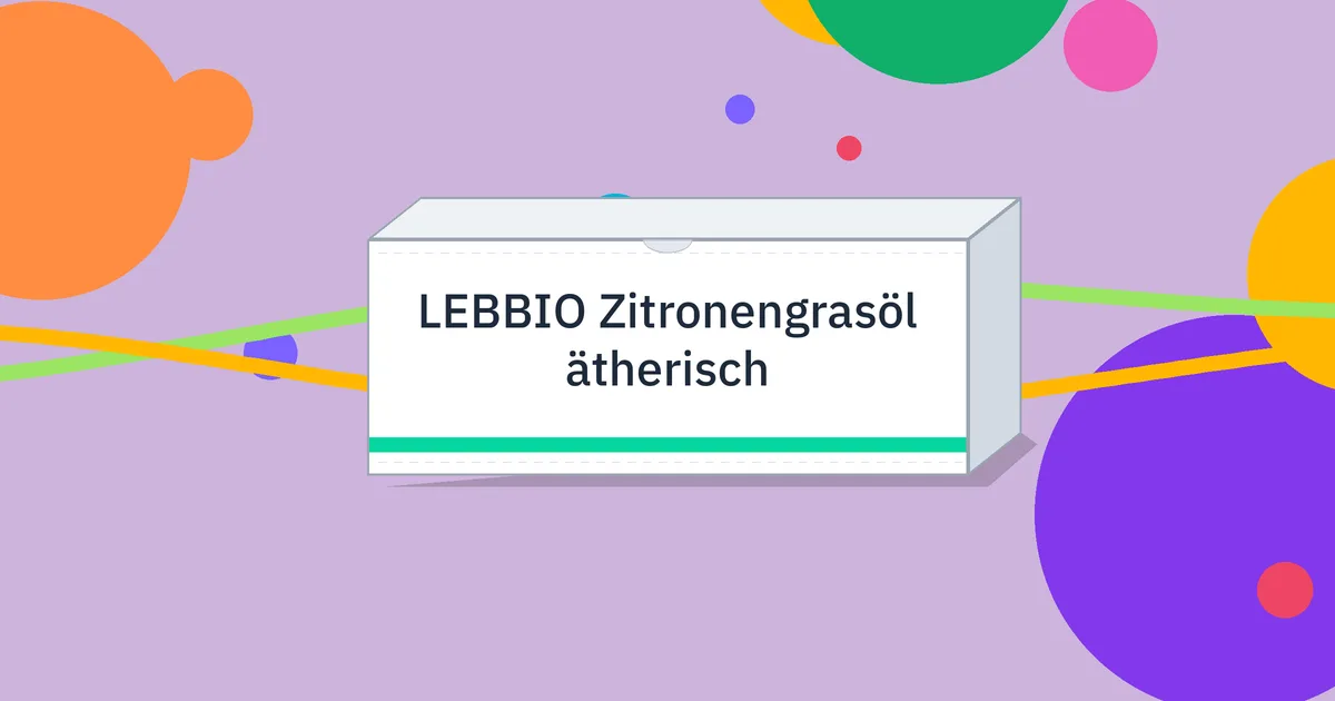 Symbolbild: Packung mit der Aufschrift LEBBIO Zitronengrasöl ätherisch (PZN 19413319) – Verfügbarkeit und Bezug in Apotheken in Frankfurt am Main