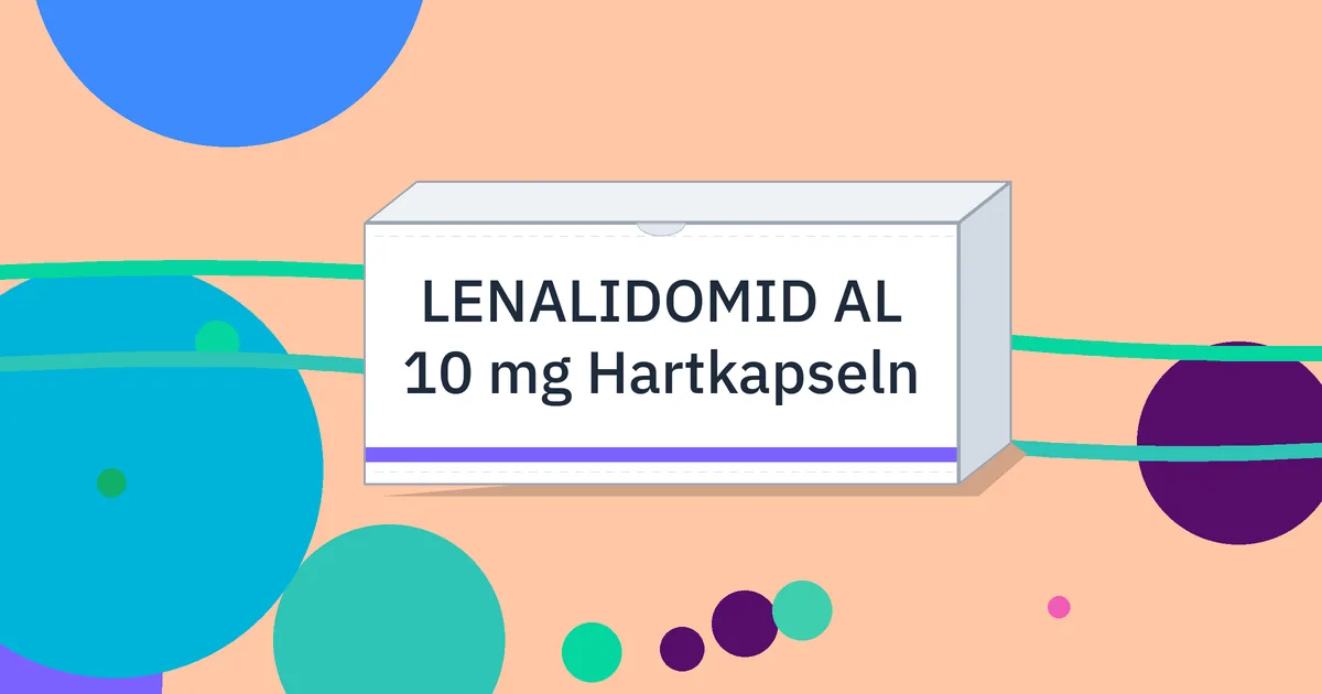 Symbolbild: Packung mit der Aufschrift LENALIDOMID AL 10 mg Hartkapseln (PZN 18105484) – Verfügbarkeit und Bezug in Apotheken in Frankfurt am Main