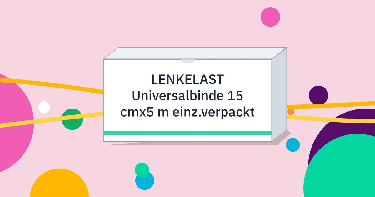Symbolbild: Packung mit der Aufschrift LENKELAST Universalbinde 15 cmx5 m einz.verpackt (PZN 10931461) – Verfügbarkeit und Bezug in Apotheken in Frankfurt am Main
