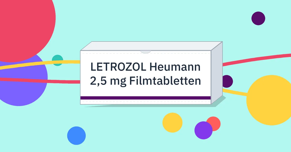Symbolbild: Packung mit der Aufschrift LETROZOL Heumann 2,5 mg Filmtabletten (PZN 09373978) – Verfügbarkeit und Bezug in Apotheken in Frankfurt am Main