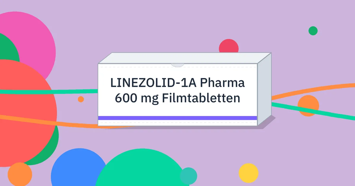 Symbolbild: Packung mit der Aufschrift LINEZOLID-1A Pharma 600 mg Filmtabletten (PZN 20156201) – Verfügbarkeit und Bezug in Apotheken in Frankfurt am Main