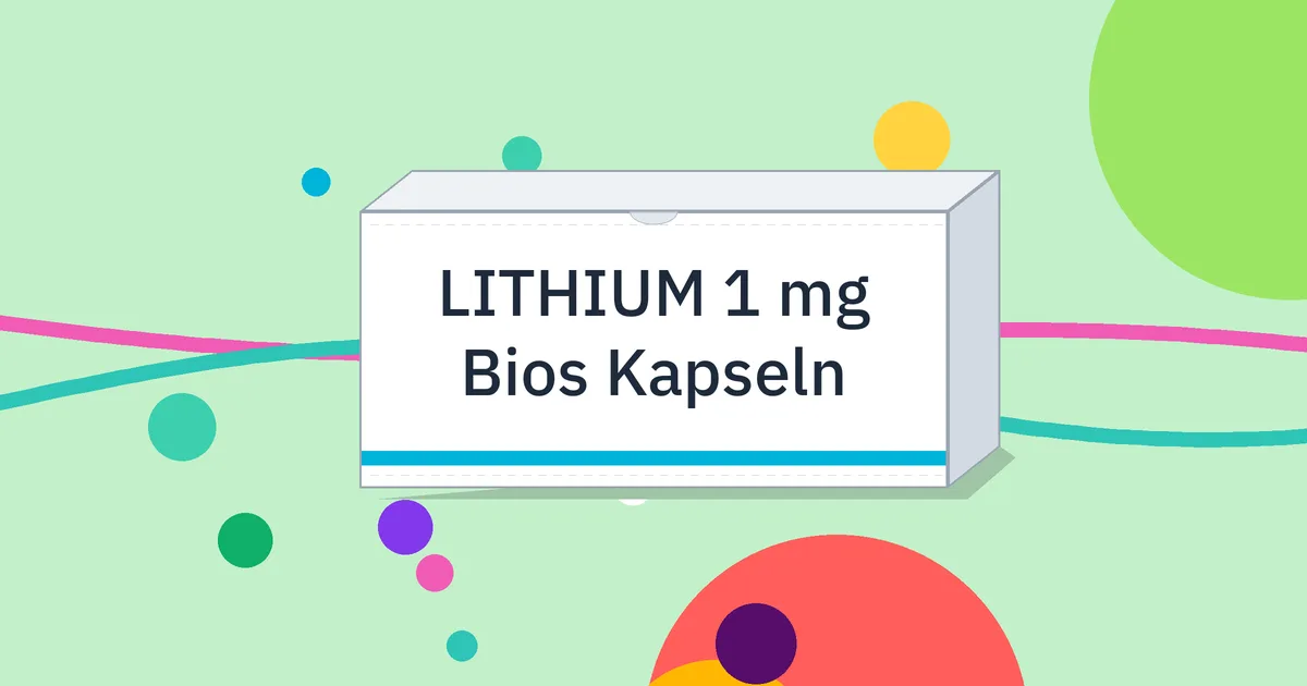 Symbolbild: Packung mit der Aufschrift LITHIUM 1 mg Bios Kapseln (PZN 19540816) – Verfügbarkeit und Bezug in Apotheken in Frankfurt am Main