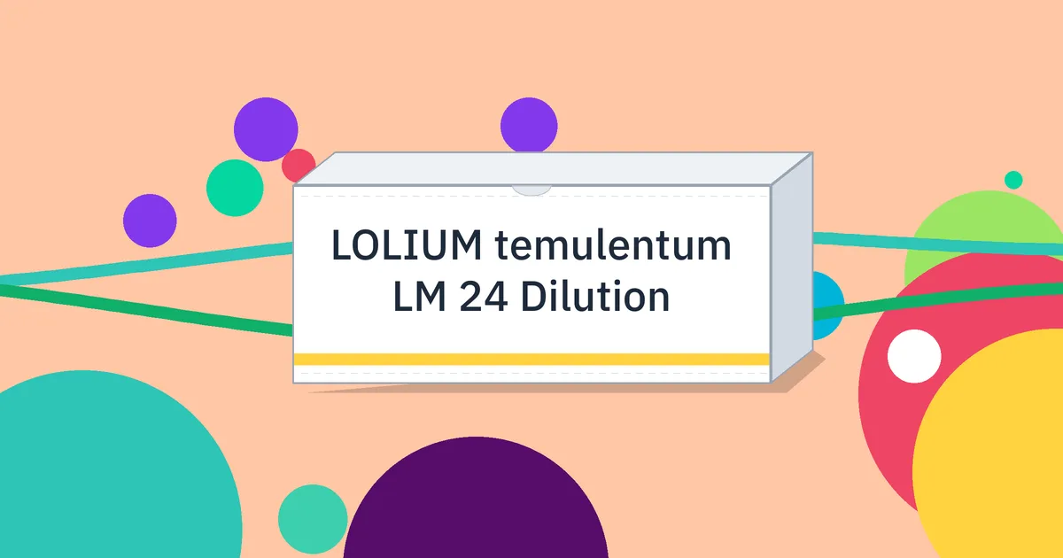 Symbolbild: Packung mit der Aufschrift LOLIUM temulentum LM 24 Dilution (PZN 13535398) – Verfügbarkeit und Bezug in Apotheken in Frankfurt am Main