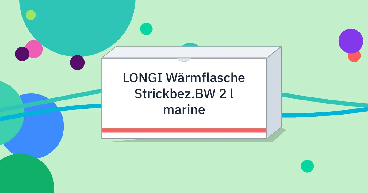 Symbolbild: Packung mit der Aufschrift LONGI Wärmflasche Strickbez.BW 2 l marine (PZN 12420380) – Verfügbarkeit und Bezug in Apotheken in Frankfurt am Main