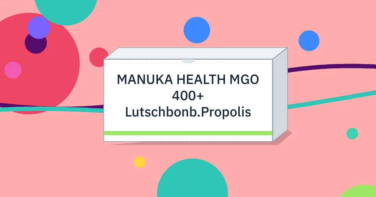 Symbolbild: Packung mit der Aufschrift MANUKA HEALTH MGO 400+ Lutschbonb.Propolis (PZN 15874905) – Verfügbarkeit und Bezug in Apotheken in Frankfurt am Main
