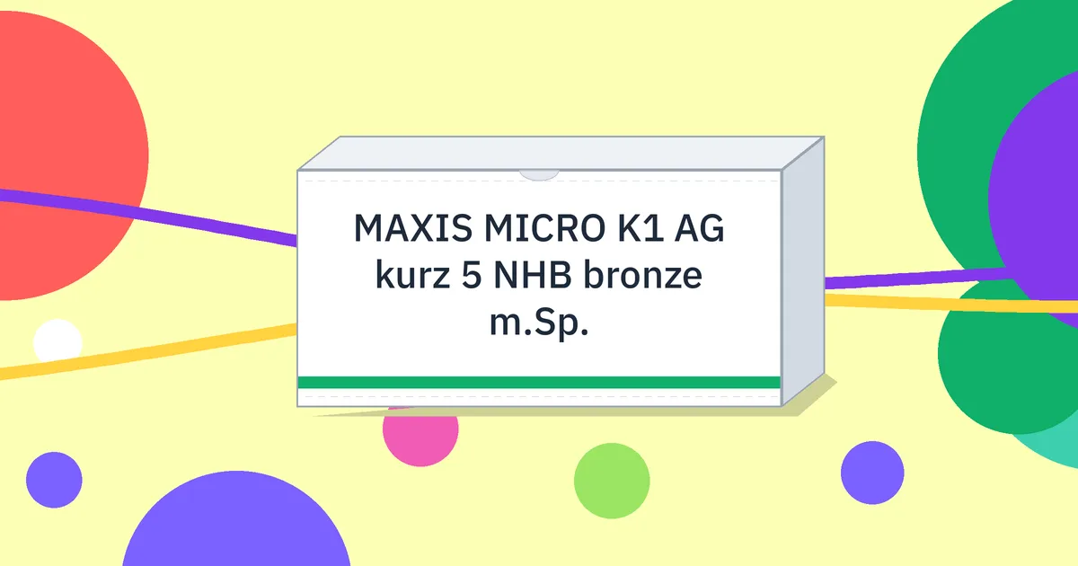 Symbolbild: Packung mit der Aufschrift MAXIS MICRO K1 AG kurz 5 NHB bronze m.Sp. (PZN 17672465) – Verfügbarkeit und Bezug in Apotheken in Frankfurt am Main
