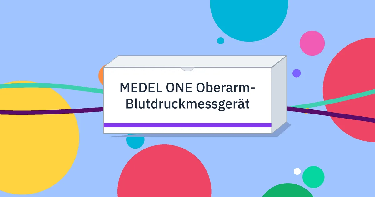Symbolbild: Packung mit der Aufschrift MEDEL ONE Oberarm-Blutdruckmessgerät (PZN 19810227) – Verfügbarkeit und Bezug in Apotheken in Frankfurt am Main