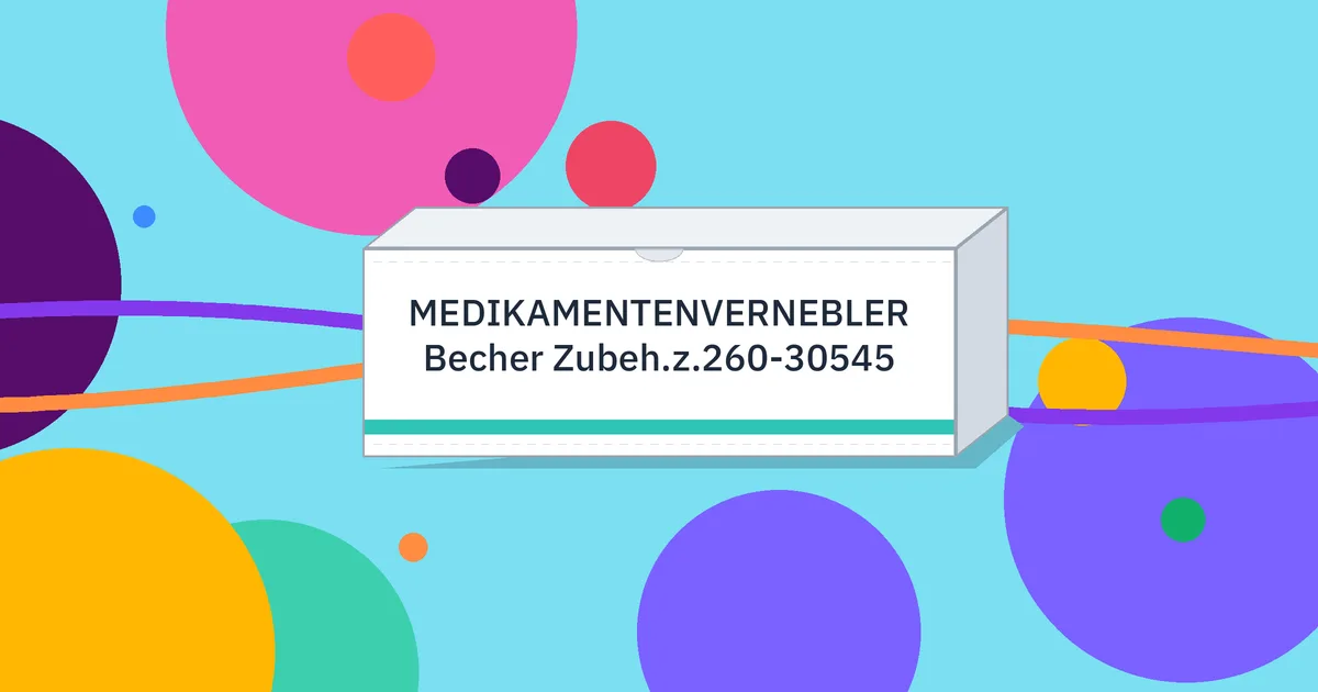 Symbolbild: Packung mit der Aufschrift MEDIKAMENTENVERNEBLER Becher Zubeh.z.260-30545 (PZN 02176105) – Verfügbarkeit und Bezug in Apotheken in Frankfurt am Main