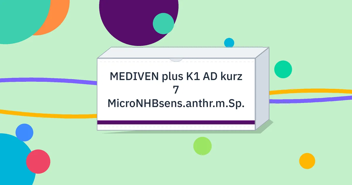 Symbolbild: Packung mit der Aufschrift MEDIVEN plus K1 AD kurz 7 MicroNHBsens.anthr.m.Sp. (PZN 15906290) – Verfügbarkeit und Bezug in Apotheken in Frankfurt am Main