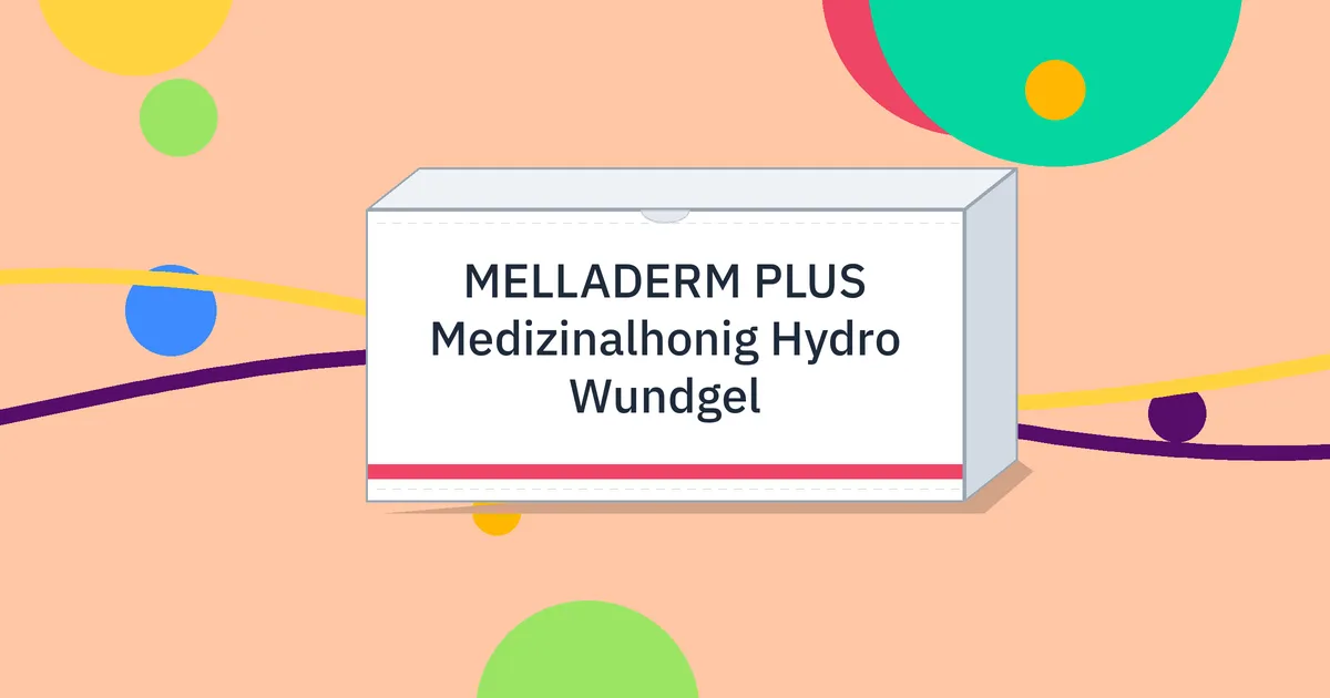 Symbolbild: Packung mit der Aufschrift MELLADERM PLUS Medizinalhonig Hydro Wundgel (PZN 20929672) – Verfügbarkeit und Bezug in Apotheken in Frankfurt am Main