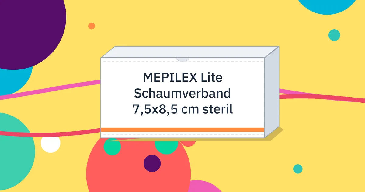 Symbolbild: Packung mit der Aufschrift MEPILEX Lite Schaumverband 7,5x8,5 cm steril (PZN 11293488) – Verfügbarkeit und Bezug in Apotheken in Frankfurt am Main