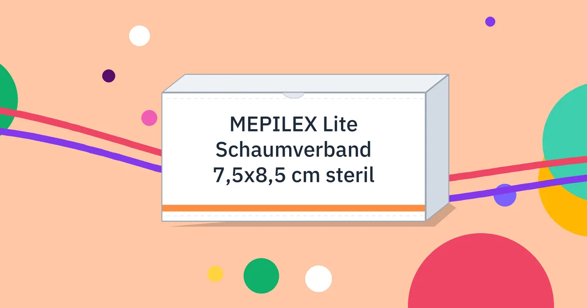 Symbolbild: Packung mit der Aufschrift MEPILEX Lite Schaumverband 7,5x8,5 cm steril (PZN 17832756) – Verfügbarkeit und Bezug in Apotheken in Frankfurt am Main