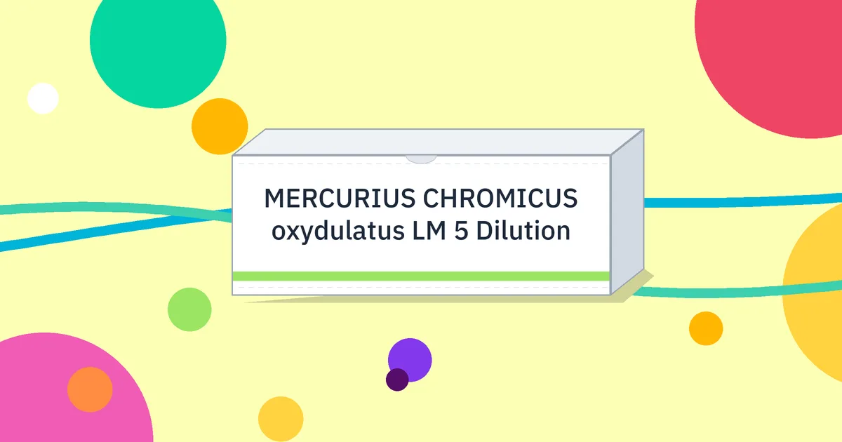 Symbolbild: Packung mit der Aufschrift MERCURIUS CHROMICUS oxydulatus LM 5 Dilution (PZN 12949407) – Verfügbarkeit und Bezug in Apotheken in Frankfurt am Main