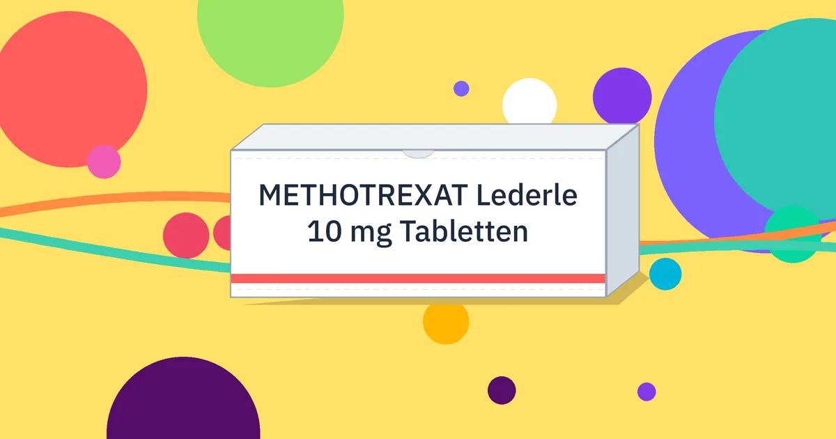 Symbolbild: Packung mit der Aufschrift METHOTREXAT Lederle 10 mg Tabletten (PZN 04907932) – Verfügbarkeit und Bezug in Apotheken in Frankfurt am Main