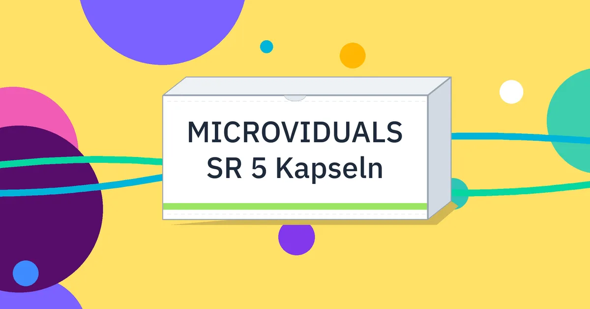 Symbolbild: Packung mit der Aufschrift MICROVIDUALS SR 5 Kapseln (PZN 17934899) – Verfügbarkeit und Bezug in Apotheken in Frankfurt am Main