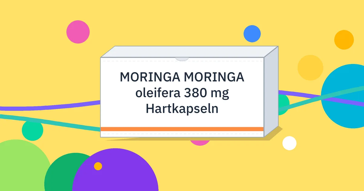 Symbolbild: Packung mit der Aufschrift MORINGA MORINGA oleifera 380 mg Hartkapseln (PZN 13837751) – Verfügbarkeit und Bezug in Apotheken in Frankfurt am Main