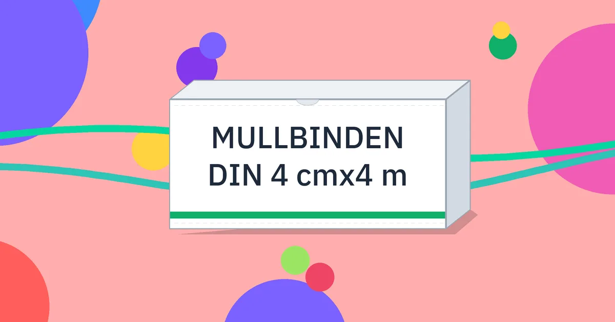 Symbolbild: Packung mit der Aufschrift MULLBINDEN DIN 4 cmx4 m (PZN 03943363) – Verfügbarkeit und Bezug in Apotheken in Frankfurt am Main