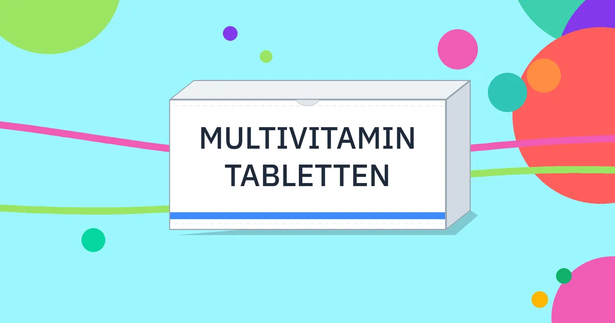 Symbolbild: Packung mit der Aufschrift MULTIVITAMIN TABLETTEN (PZN 15405352) – Verfügbarkeit und Bezug in Apotheken in Frankfurt am Main