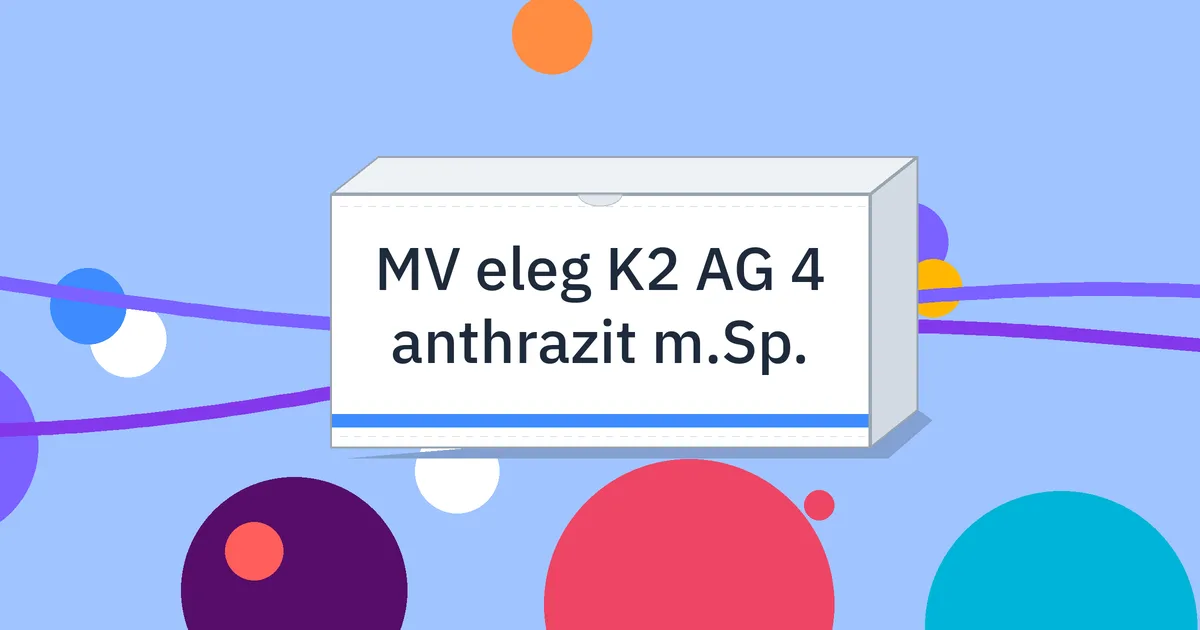 Symbolbild: Packung mit der Aufschrift MV eleg K2 AG 4 anthrazit m.Sp. (PZN 00645004) – Verfügbarkeit und Bezug in Apotheken in Frankfurt am Main