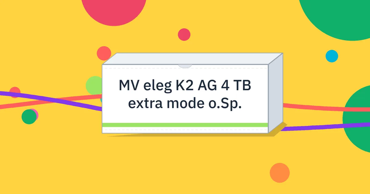 Symbolbild: Packung mit der Aufschrift MV eleg K2 AG 4 TB extra mode o.Sp. (PZN 09876610) – Verfügbarkeit und Bezug in Apotheken in Frankfurt am Main