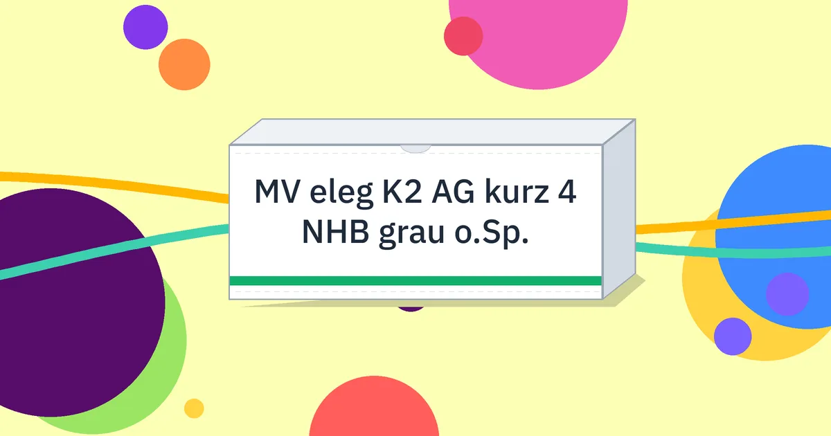 Symbolbild: Packung mit der Aufschrift MV eleg K2 AG kurz 4 NHB grau o.Sp. (PZN 18925336) – Verfügbarkeit und Bezug in Apotheken in Frankfurt am Main