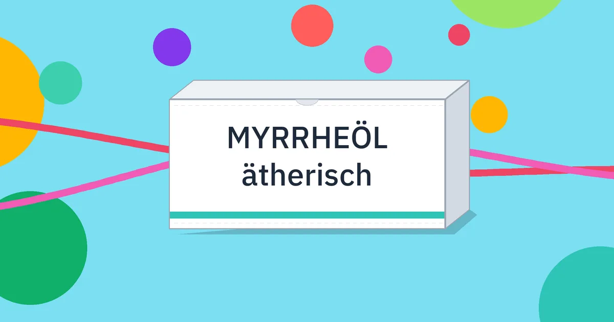 Symbolbild: Packung mit der Aufschrift MYRRHEÖL ätherisch (PZN 17906360) – Verfügbarkeit und Bezug in Apotheken in Frankfurt am Main