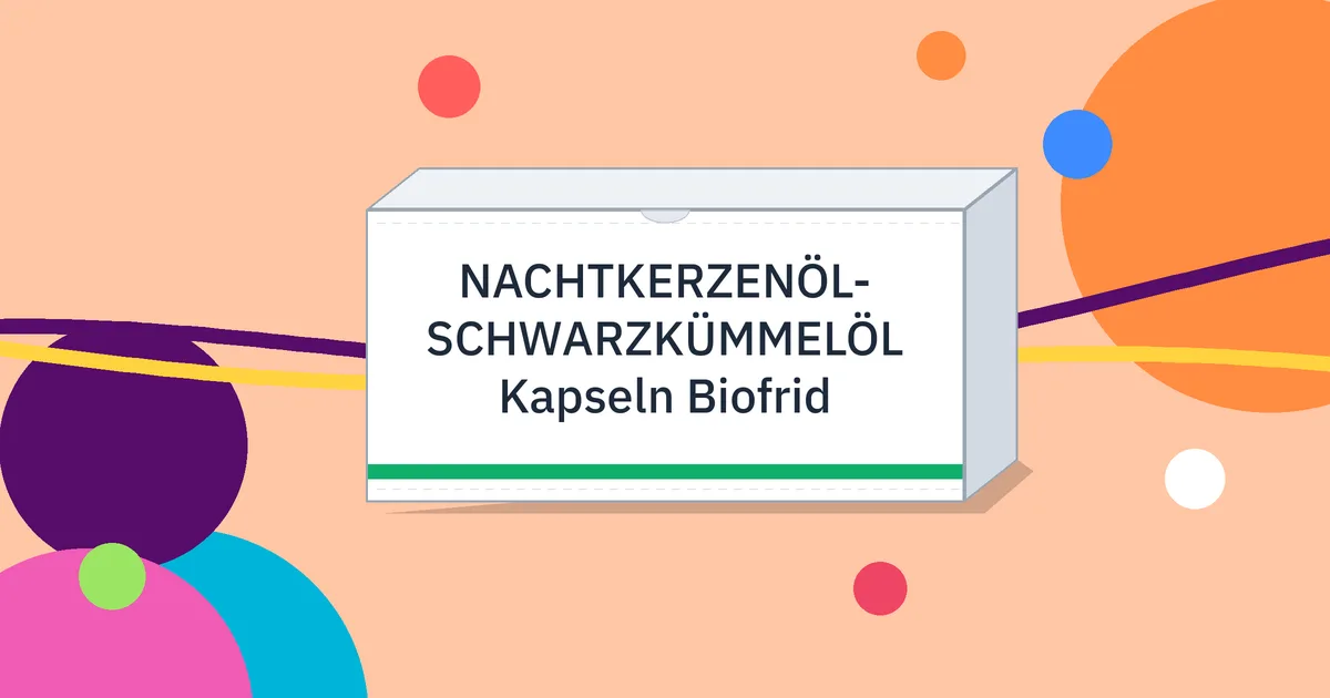 Symbolbild: Packung mit der Aufschrift NACHTKERZENÖL-SCHWARZKÜMMELÖL Kapseln Biofrid (PZN 14376335) – Verfügbarkeit und Bezug in Apotheken in Frankfurt am Main