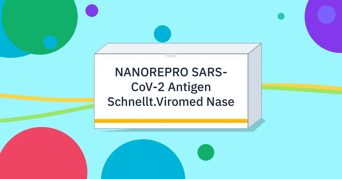 Symbolbild: Packung mit der Aufschrift NANOREPRO SARS-CoV-2 Antigen Schnellt.Viromed Nase (PZN 17306625) – Verfügbarkeit und Bezug in Apotheken in Frankfurt am Main