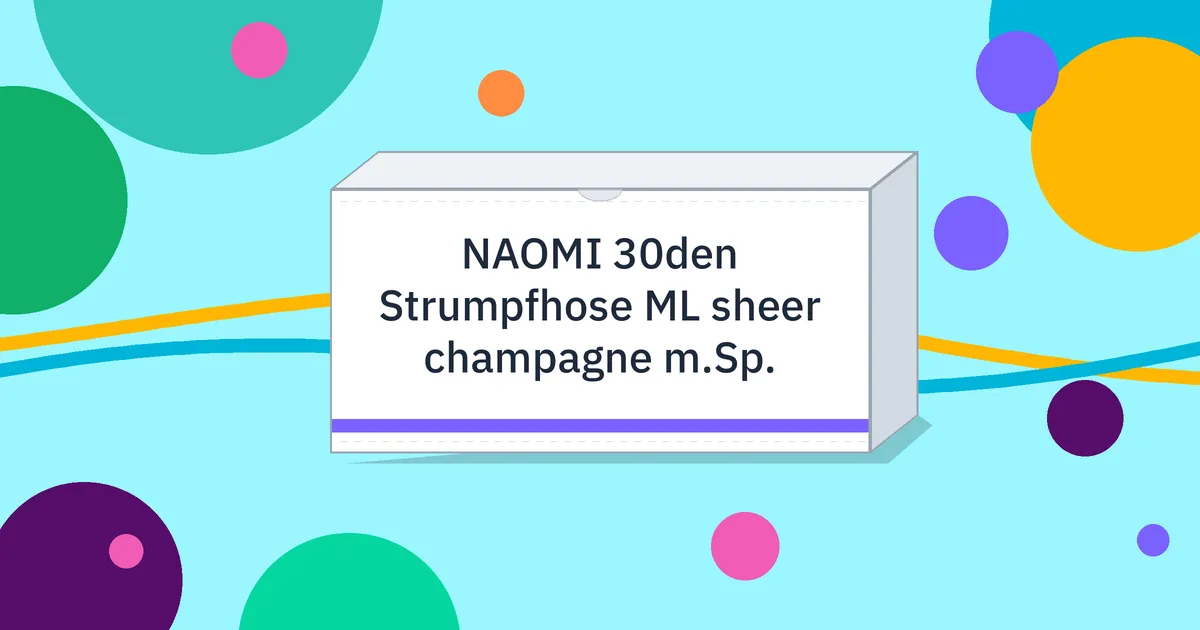 Symbolbild: Packung mit der Aufschrift NAOMI 30den Strumpfhose ML sheer champagne m.Sp. (PZN 16178987) – Verfügbarkeit und Bezug in Apotheken in Frankfurt am Main