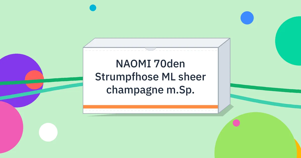 Symbolbild: Packung mit der Aufschrift NAOMI 70den Strumpfhose ML sheer champagne m.Sp. (PZN 16179722) – Verfügbarkeit und Bezug in Apotheken in Frankfurt am Main