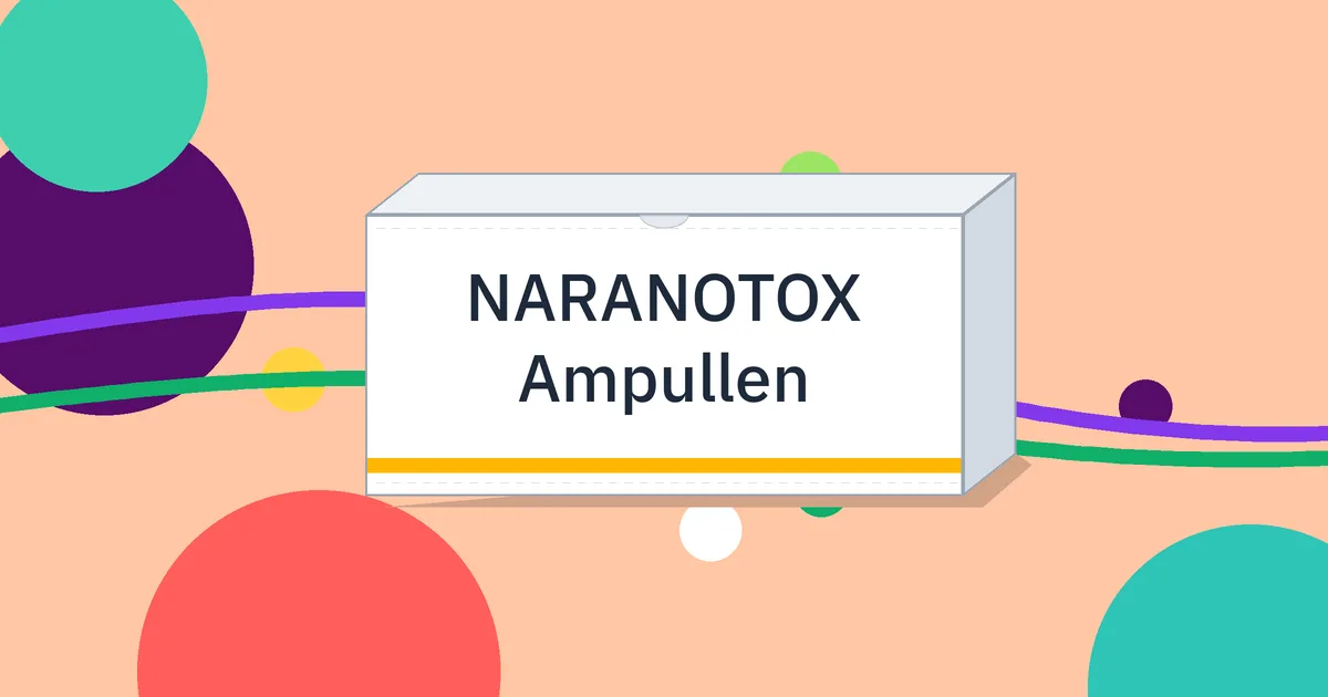 Symbolbild: Packung mit der Aufschrift NARANOTOX Ampullen (PZN 04533466) – Verfügbarkeit und Bezug in Apotheken in Frankfurt am Main
