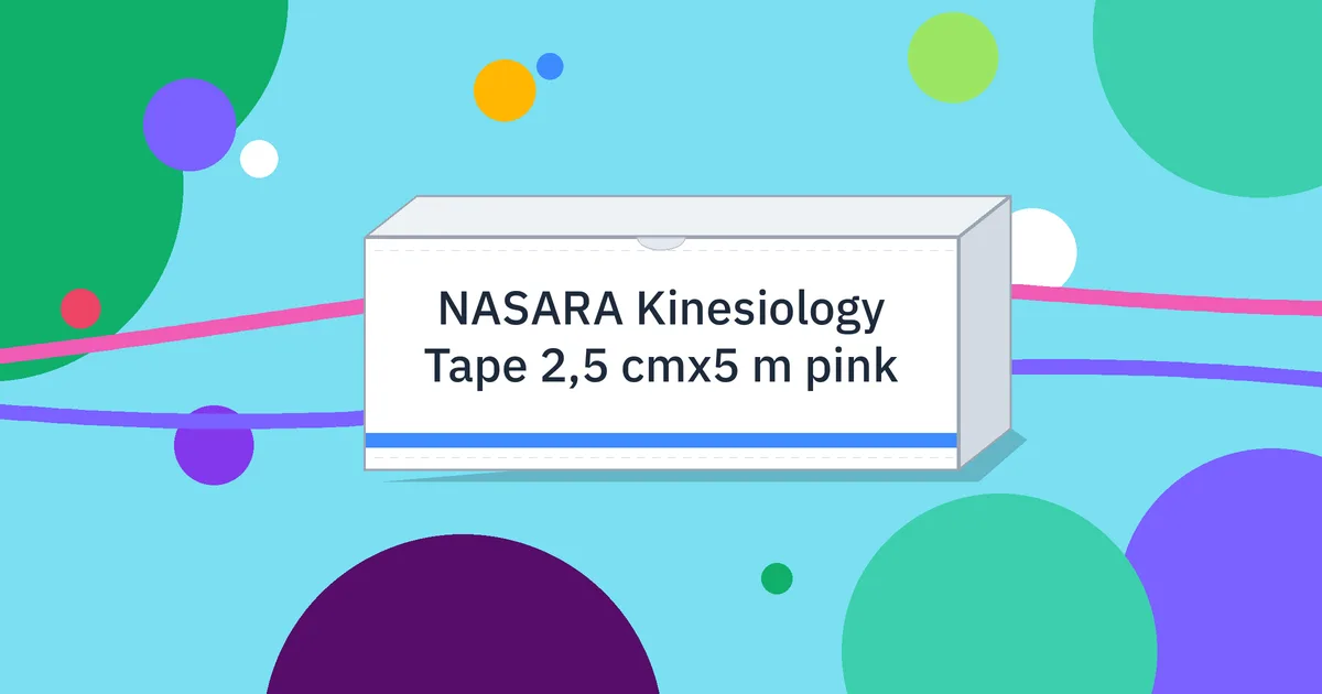 Symbolbild: Packung mit der Aufschrift NASARA Kinesiology Tape 2,5 cmx5 m pink (PZN 19512530) – Verfügbarkeit und Bezug in Apotheken in Frankfurt am Main