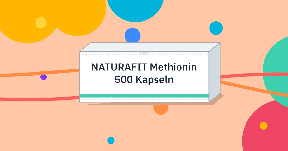 Symbolbild: Packung mit der Aufschrift NATURAFIT Methionin 500 Kapseln (PZN 11862414) – Verfügbarkeit und Bezug in Apotheken in Frankfurt am Main